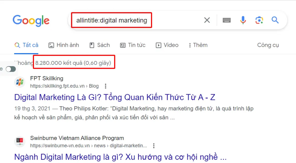 Allintitle là gì? Cách sử dụng allintitle để phân tích từ khóa seo