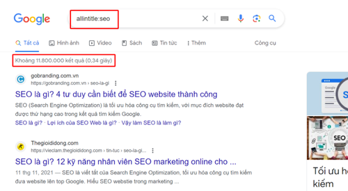 Allintitle là gì? Cách sử dụng allintitle để phân tích từ khóa seo